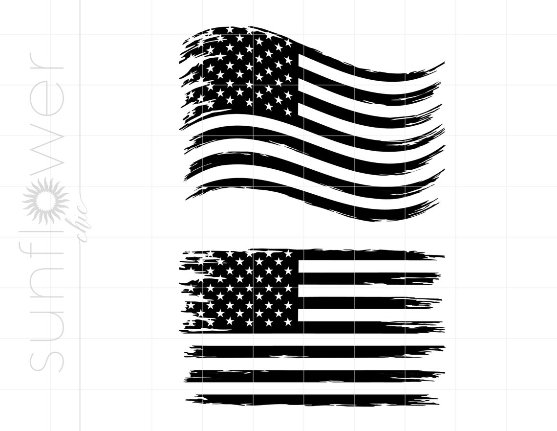 Distressed American Flag Svg Waving US Flag Svg Cut Files - Etsy