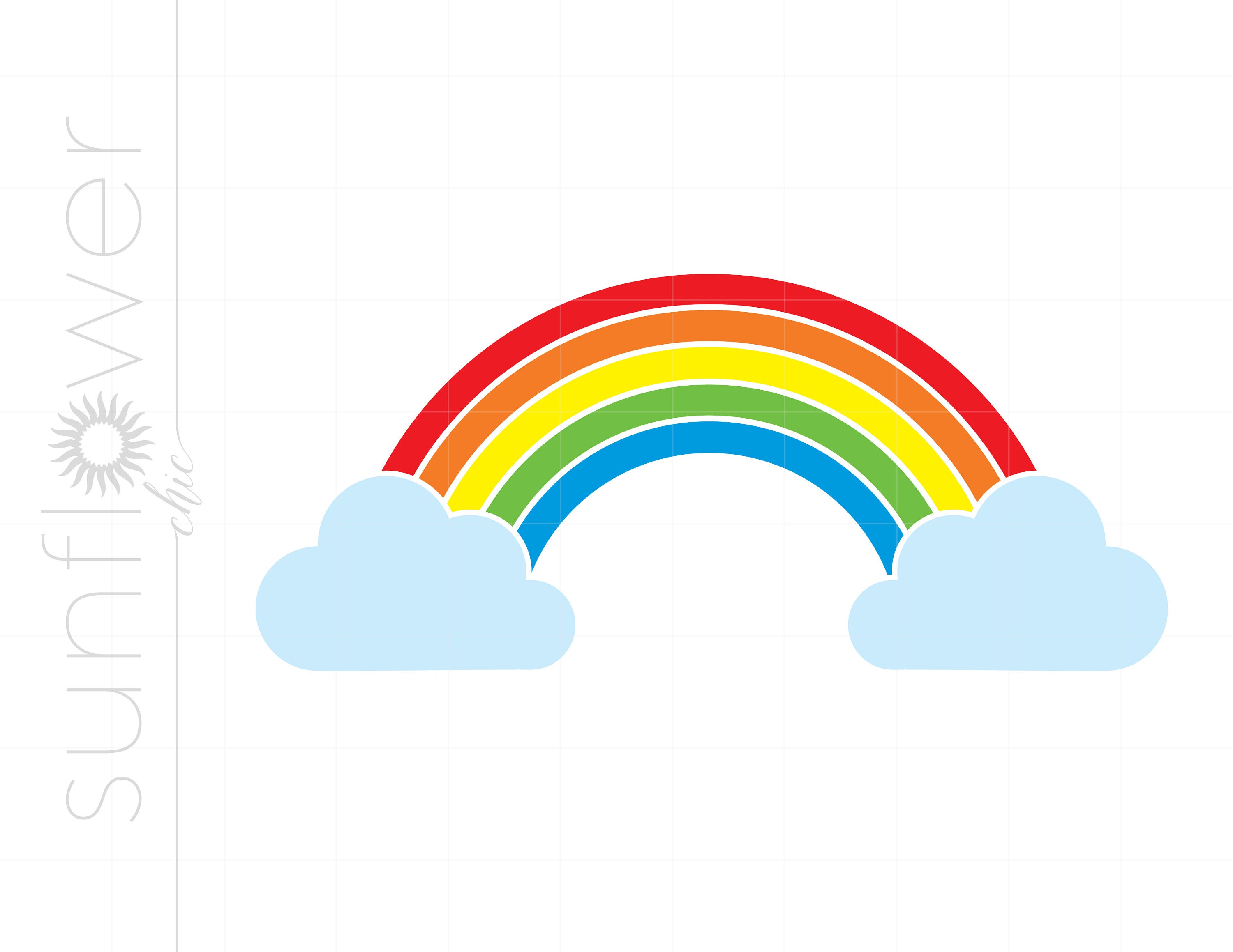 Clip Art Rainbow With Clouds