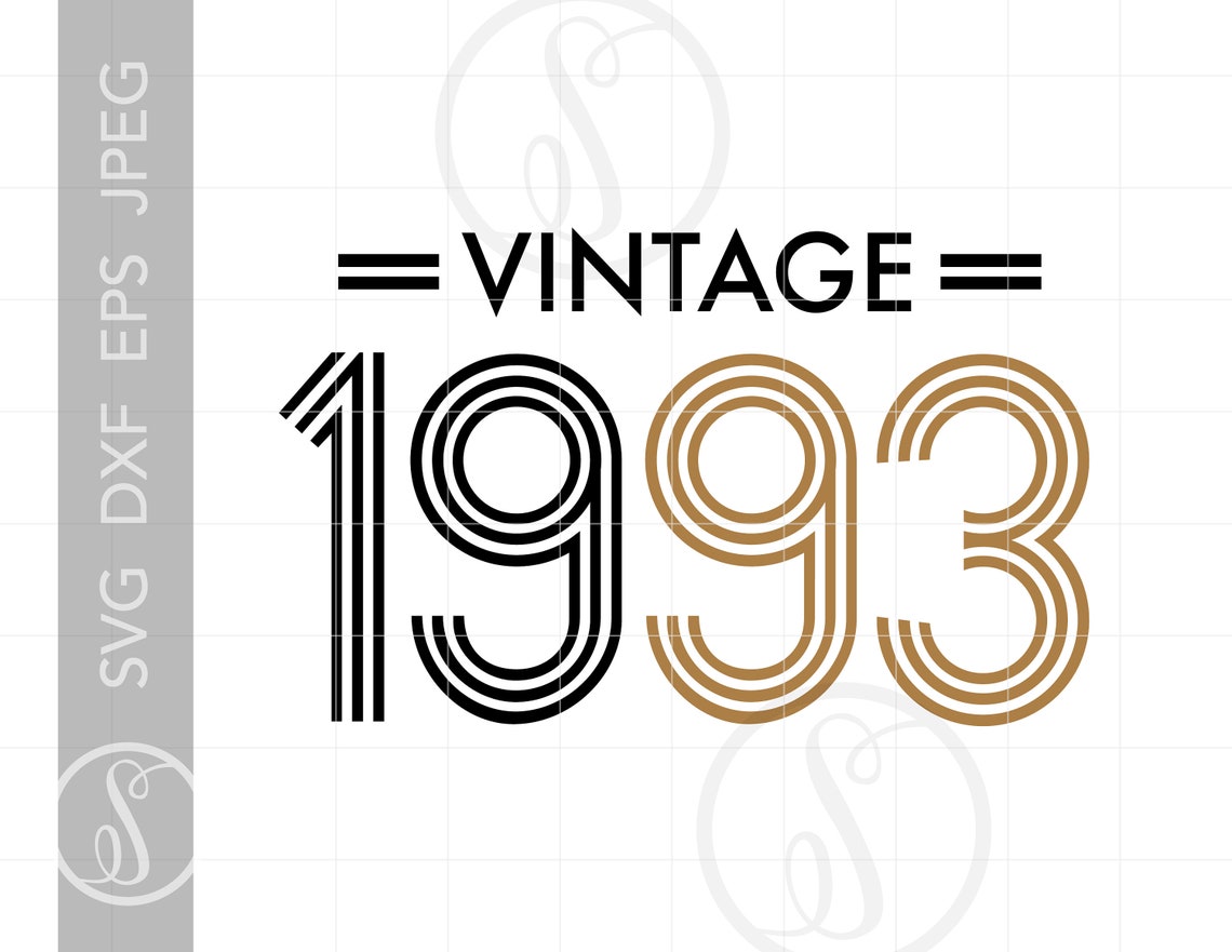 1993 Birthday SVG Vintage 1993 SVG Clipart Vintage 1993 | Etsy