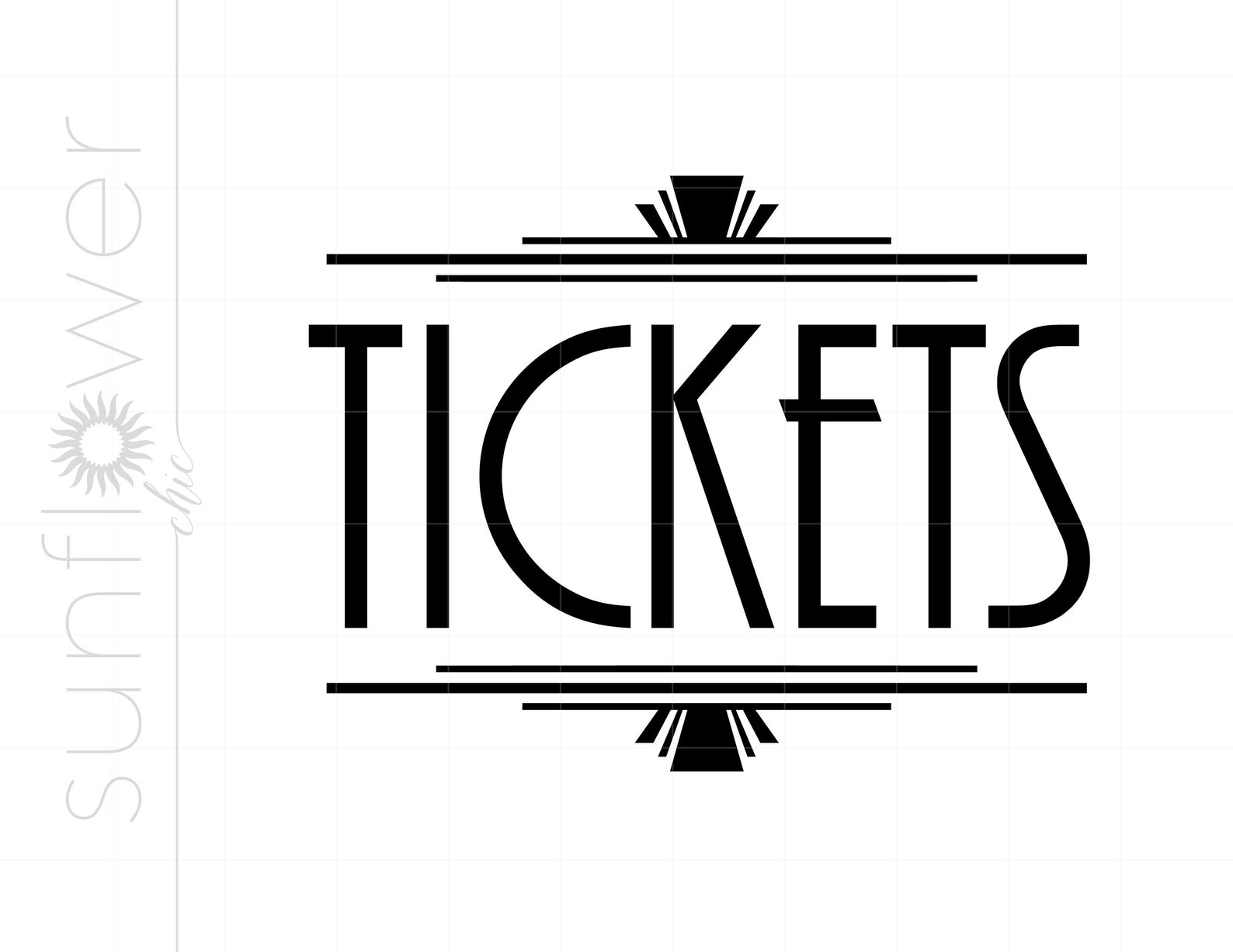 Tickets Sign Svg | Art Deco Tickets Svg Cut Files | Art Deco Party Svg ...
