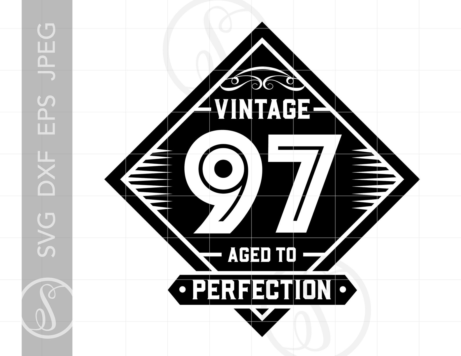 Vintage 97 SVG Clipart Vintage 97 Cut File Vintage 97 Aged | Etsy