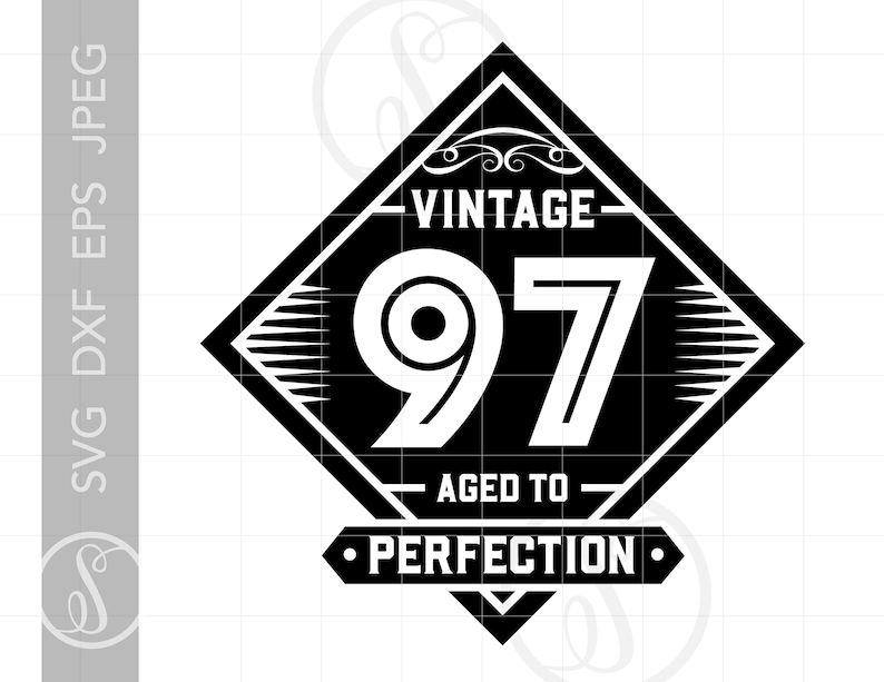 Vintage 97 SVG Clipart Vintage 97 Cut File Vintage 97 Aged - Etsy