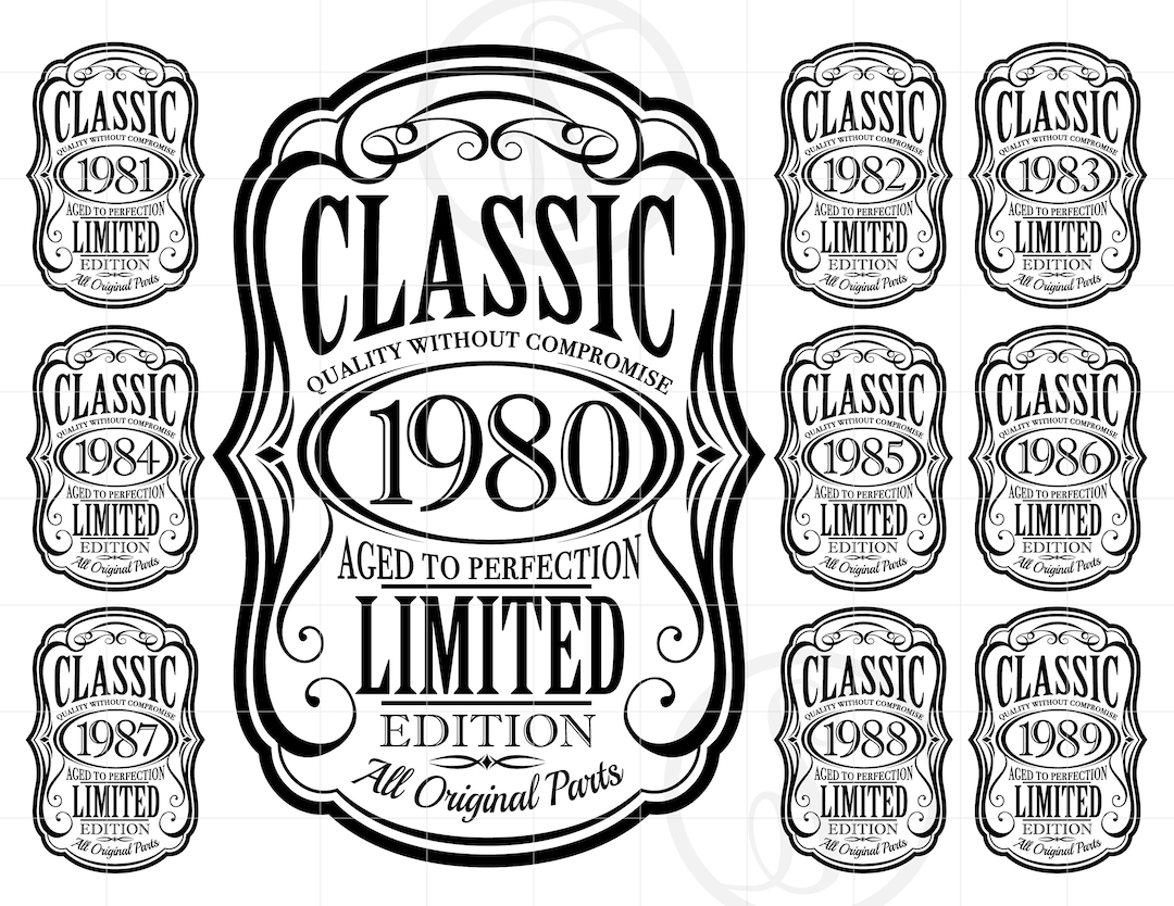 Classic 1980's SVG, Classic 1980-89 SVG Clipart, Aged to Perfection Cut ...