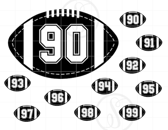 Football Numbers 90-99 SVG Football SVG Cut File Cricut | Etsy UK