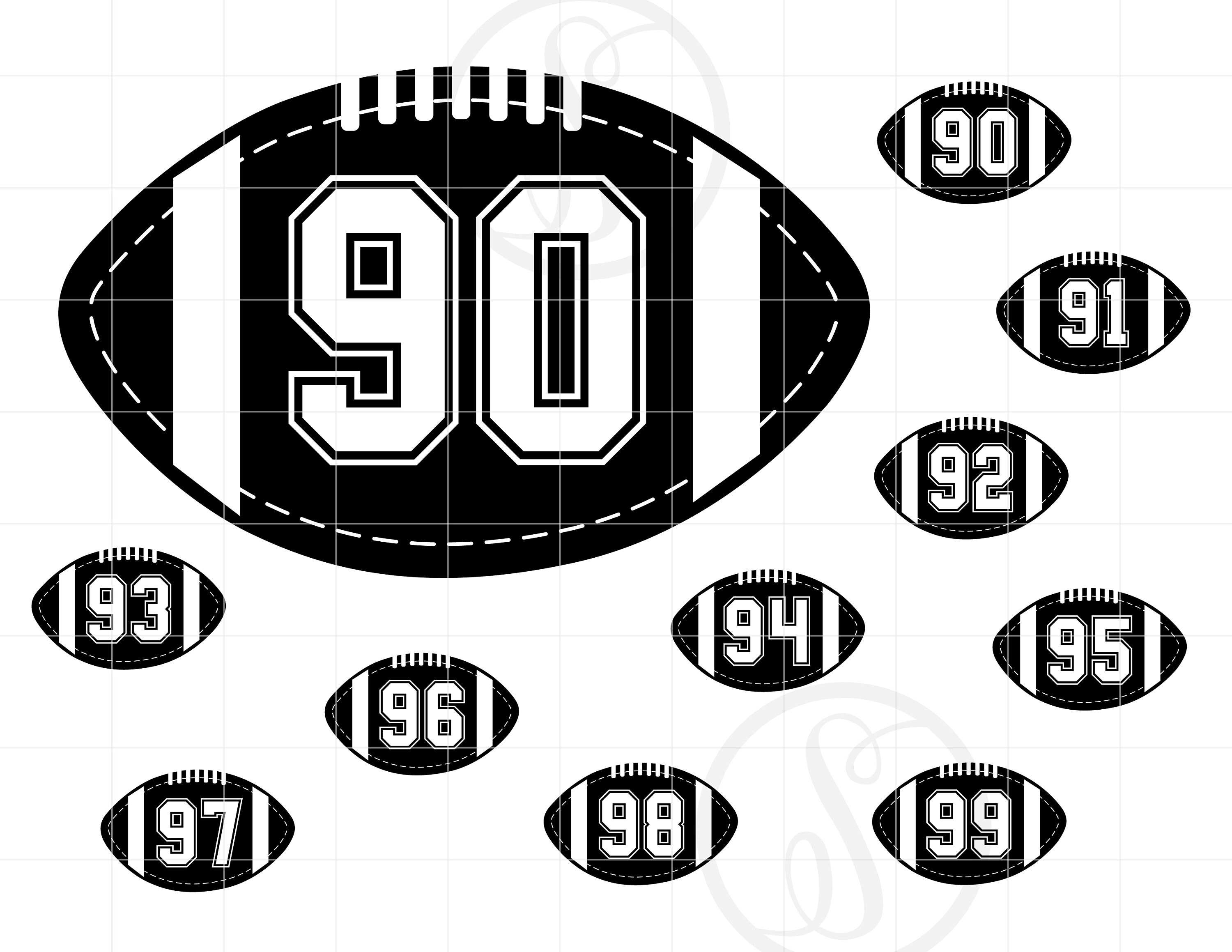 Football Numbers 90-99 SVG Football SVG Cut File Cricut - Etsy UK