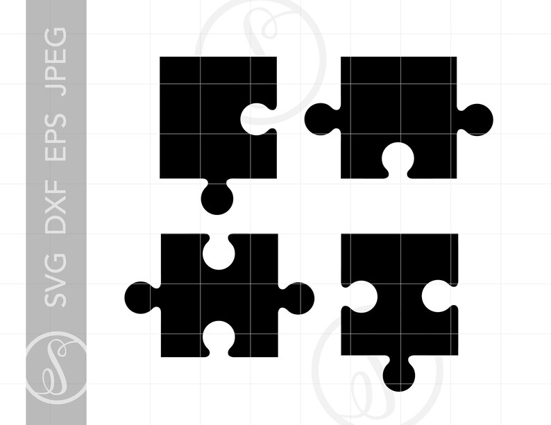 Puzzle Pieces SVG Puzzle Pieces Clipart Puzzle Pieces Cut - Etsy