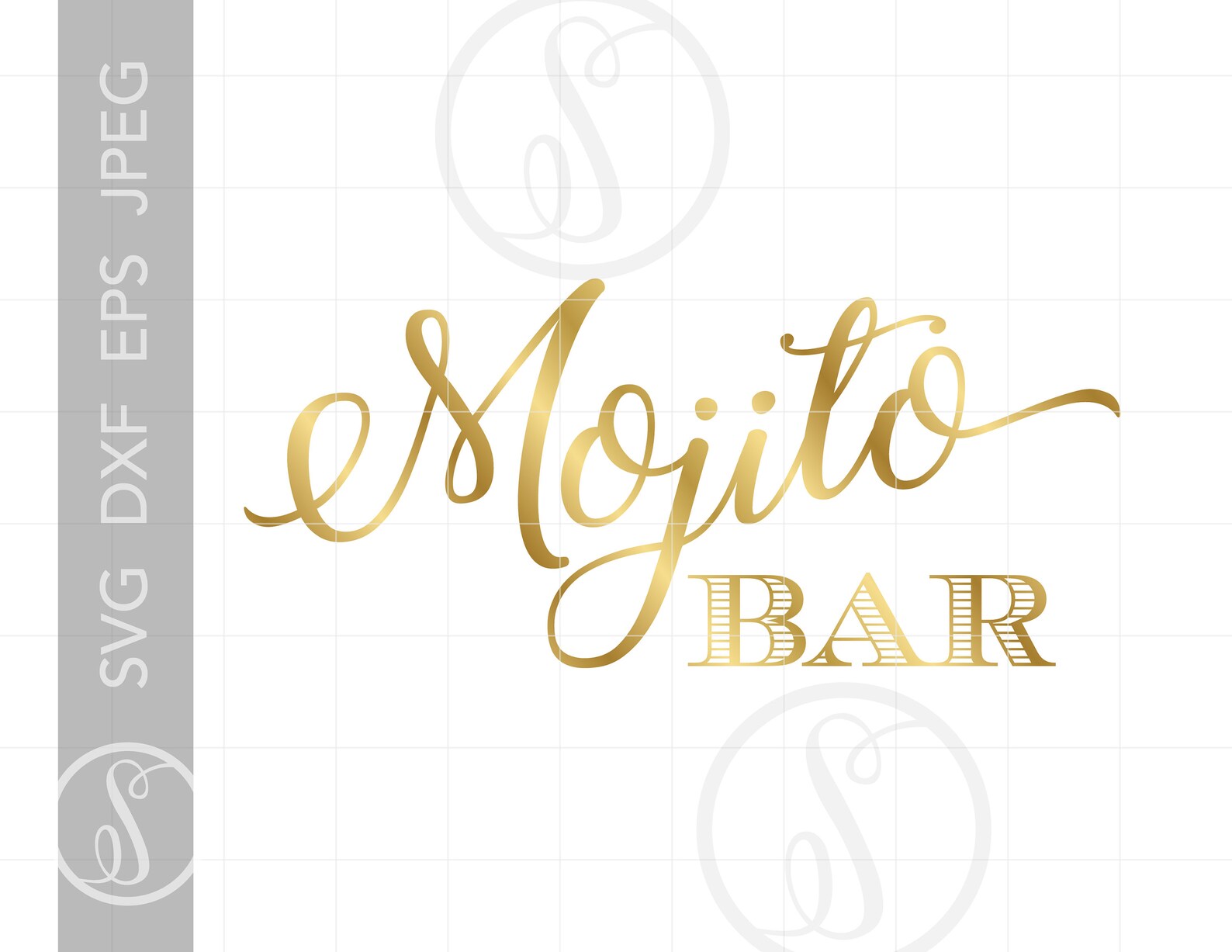 Gold Svg Party Bar Art Gold Mojito Bar Svg File Mojito Svg | Etsy