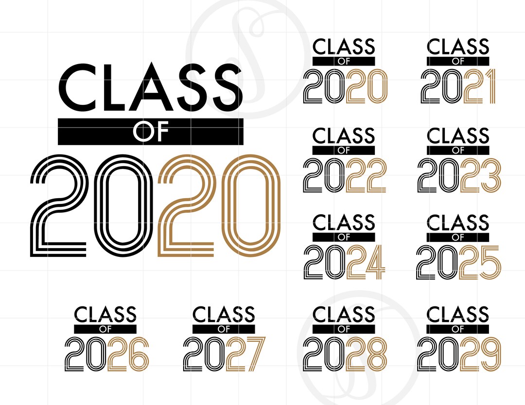 Class of 2020-29 Years SVG Silhouette Clipart | Class of 2020-29 Cut ...