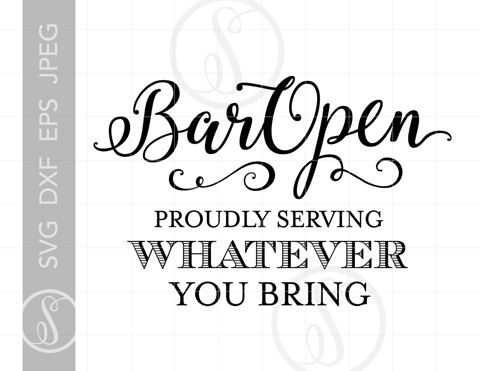 BAR OPEN Svg Sign Art | Drinking Sign Svg File | Party Bar Decor Signs ...