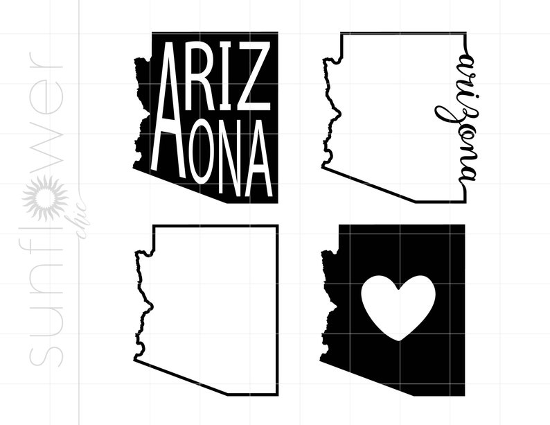 Arizona SVG Bundle State of Arizona Outline Svg File - Etsy