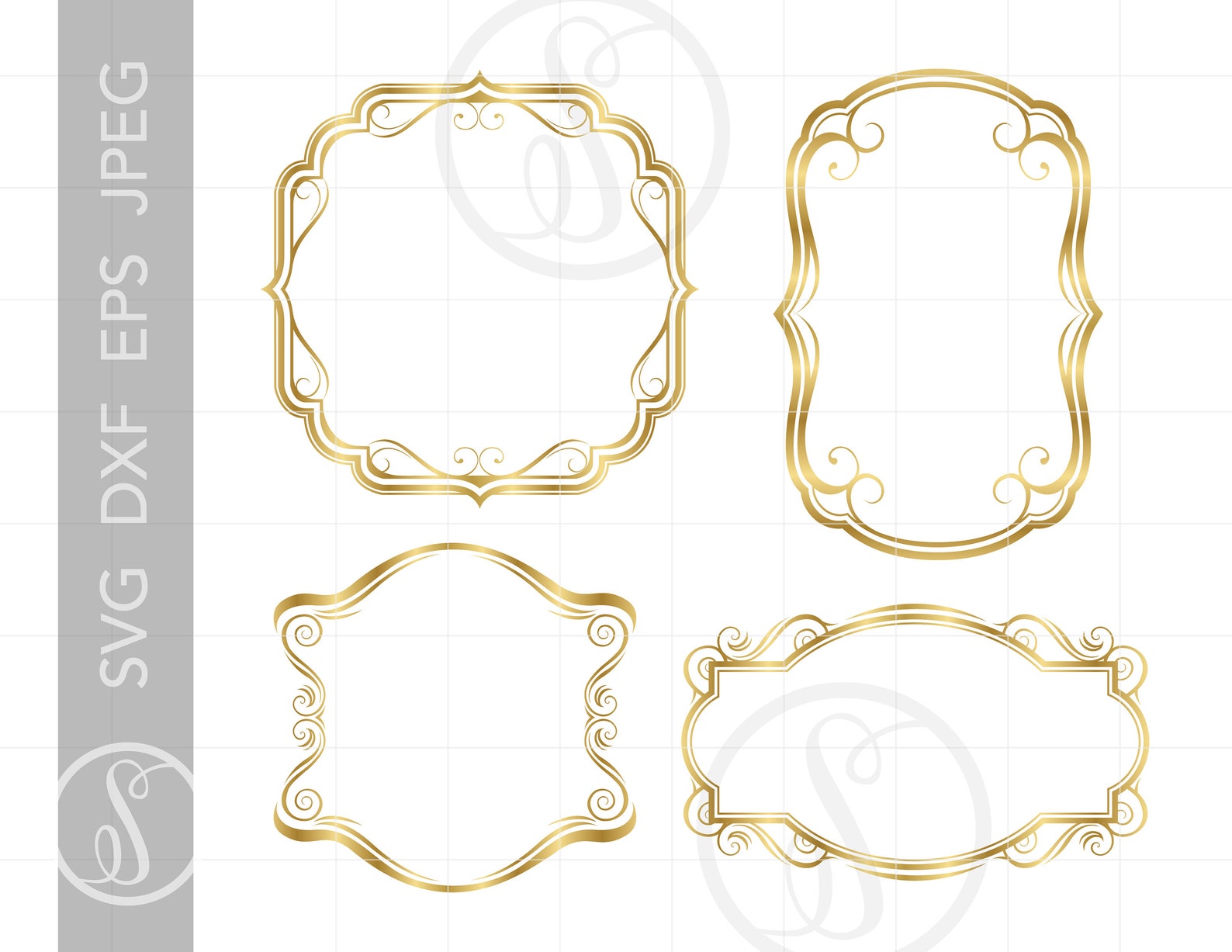 Gold Victorian Frames SVG Eps Jpeg Frames Svg Cut Files | Etsy
