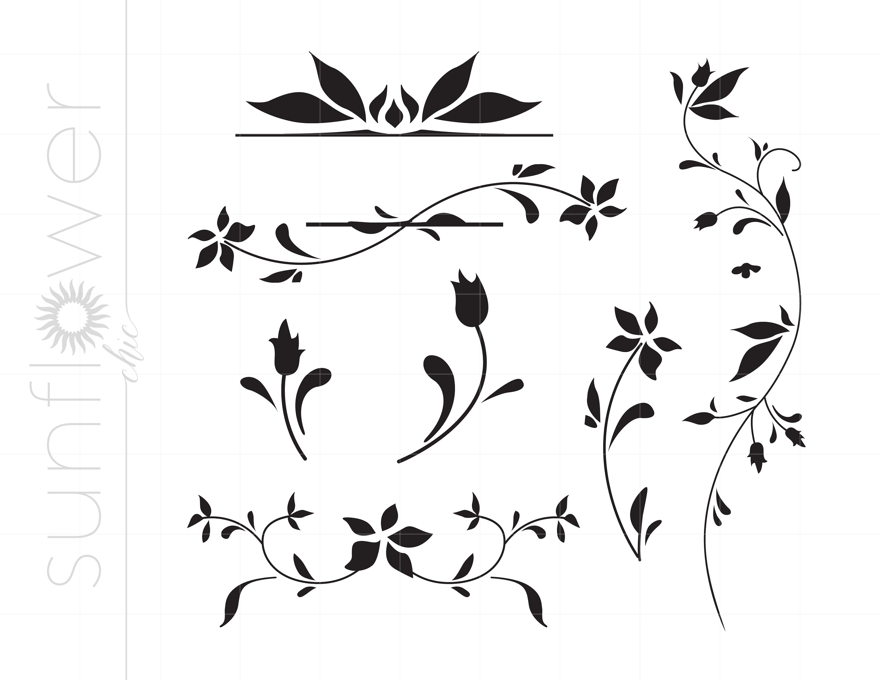 FLORAL SVG Dxf Eps Jpeg Filigree Svg Cut File Clipart - Etsy Canada