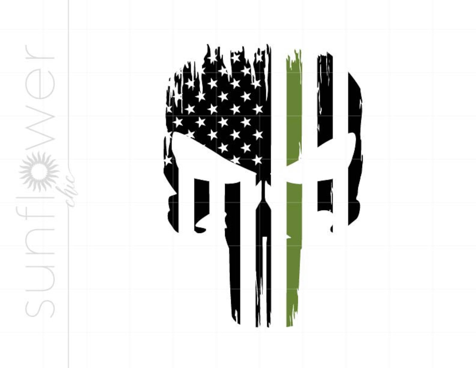 American Flag Punisher Svg Distressed Military Punisher - Etsy