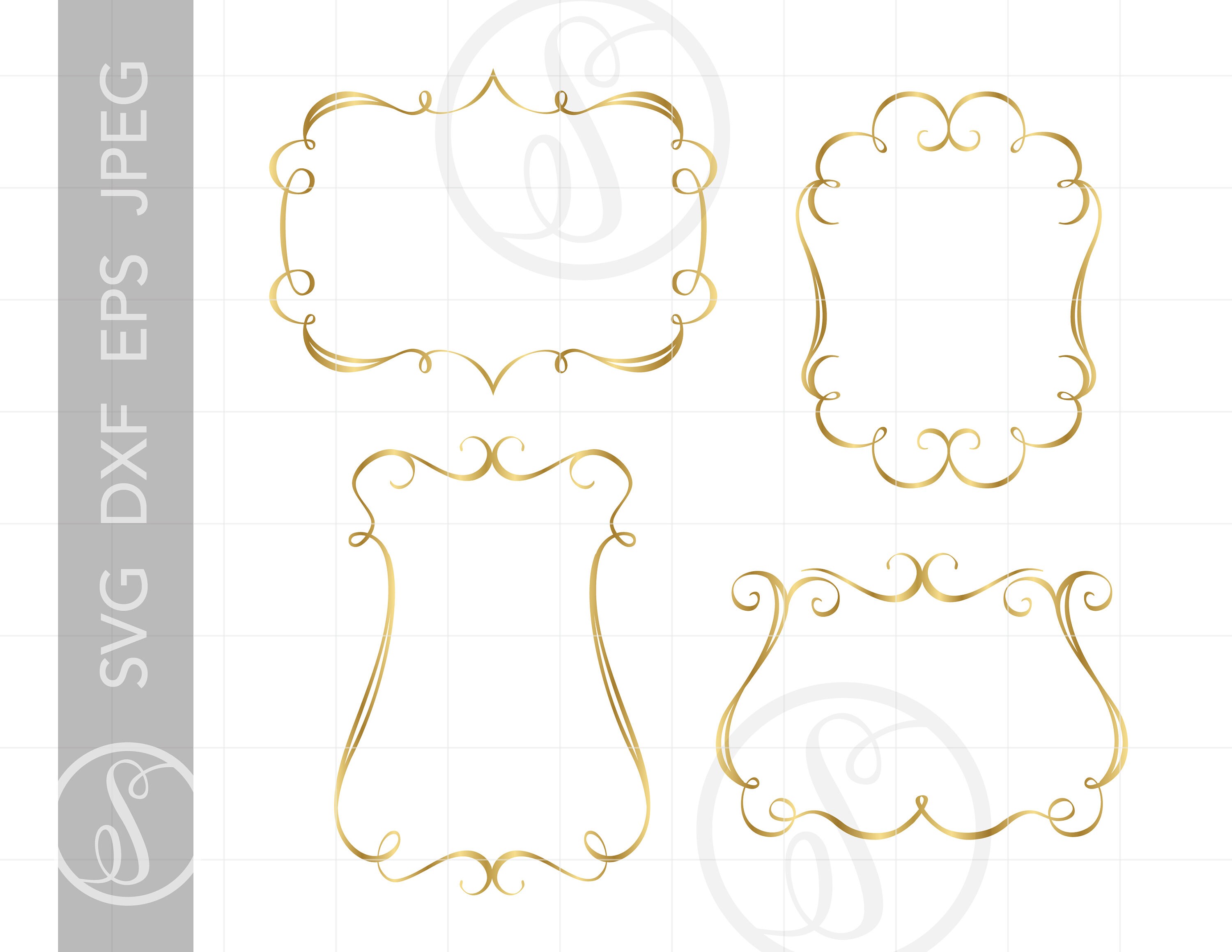 Gold SVG Clipart Frames Dxf Eps Jpeg / Elegant Gold Frames Cut - Etsy ...