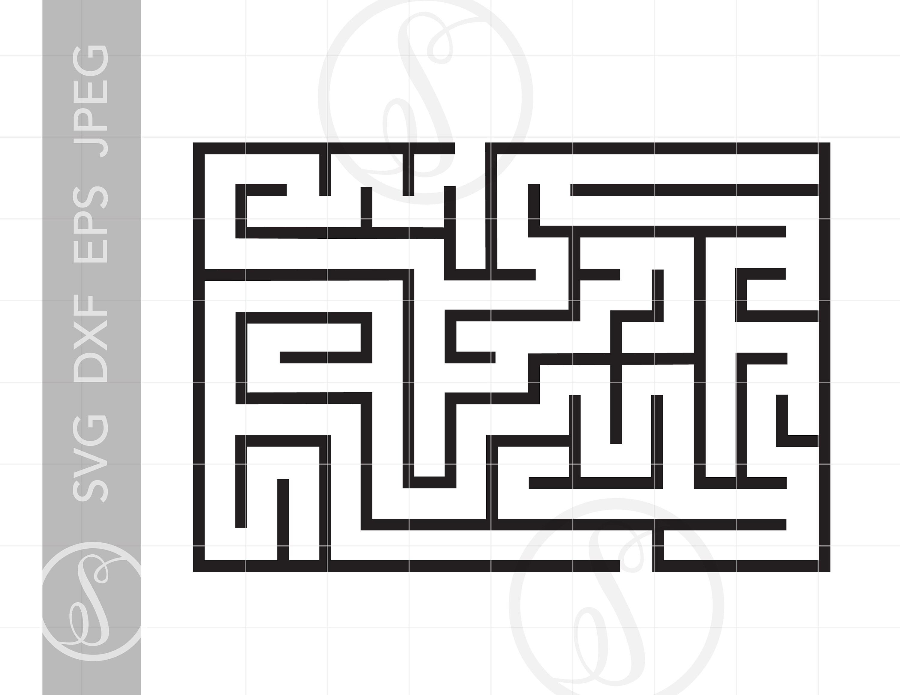 Maze SVG Download Vector Maze Clipart Maze Silhouette Cut | Etsy