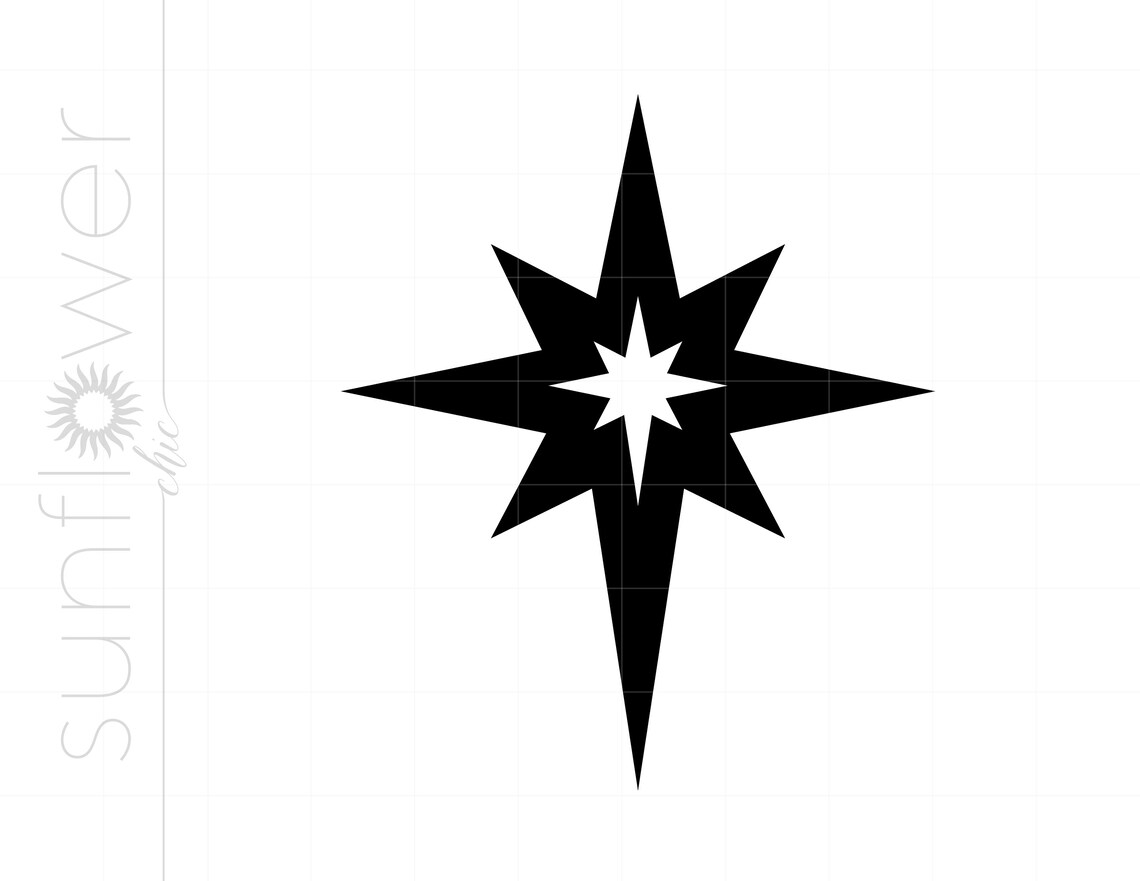 Christmas Star SVG Clipart | Christmas Star Silhouette Cut File ...