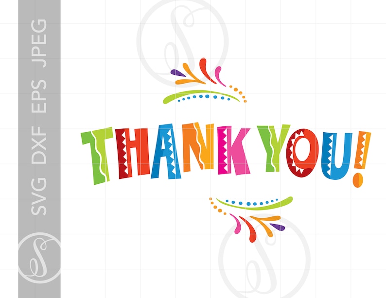 Merci signe SVG art | Fiesta Merci SVG coupe fichiers PNG DXF EPS ...