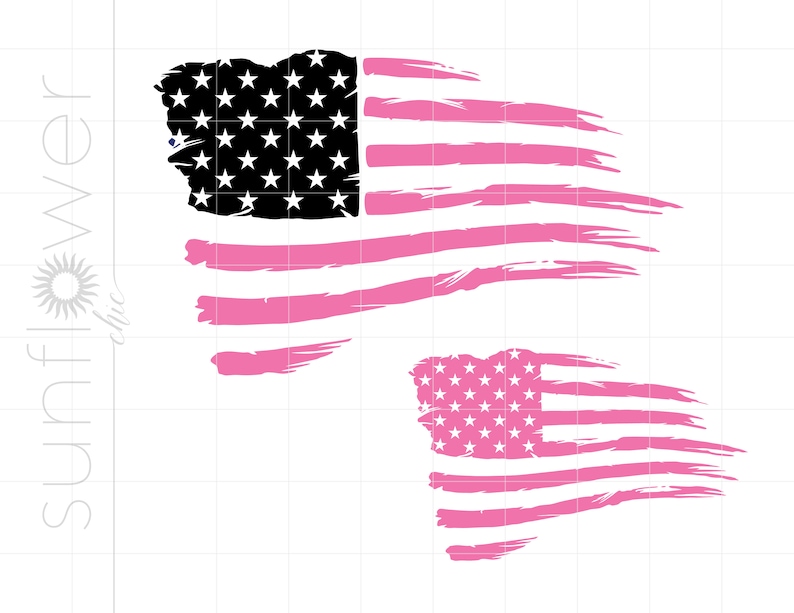 American Flag Svg Distressed US Flag Svg Pink American - Etsy