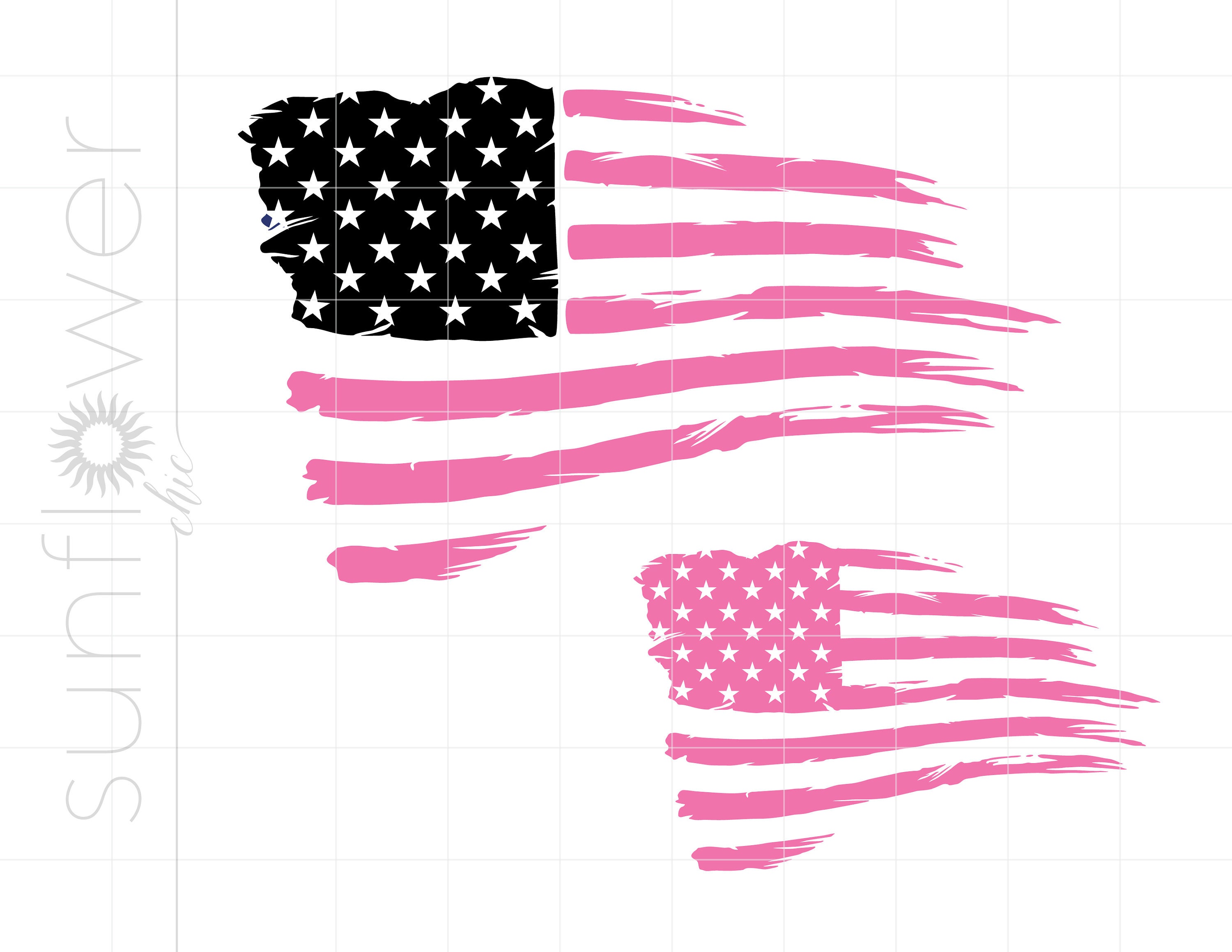 American Flag Svg Distressed US Flag Svg Pink American - Etsy