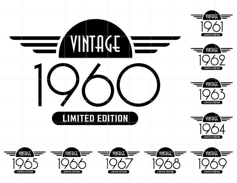 Vintage 1960-1969 Limited Edition SVG Downloads | Vintage 1960's Cut ...