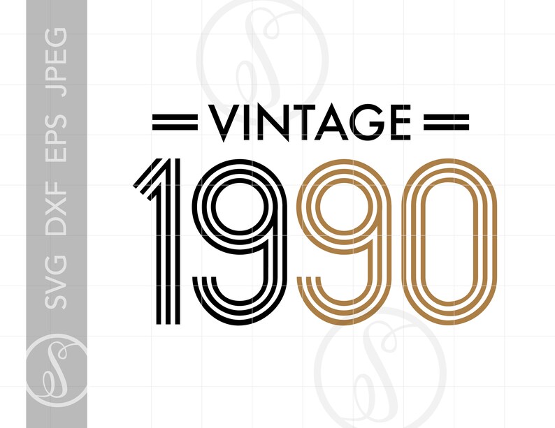 1990 Birthday SVG Vintage 1990 SVG Clipart Vintage 1990 | Etsy