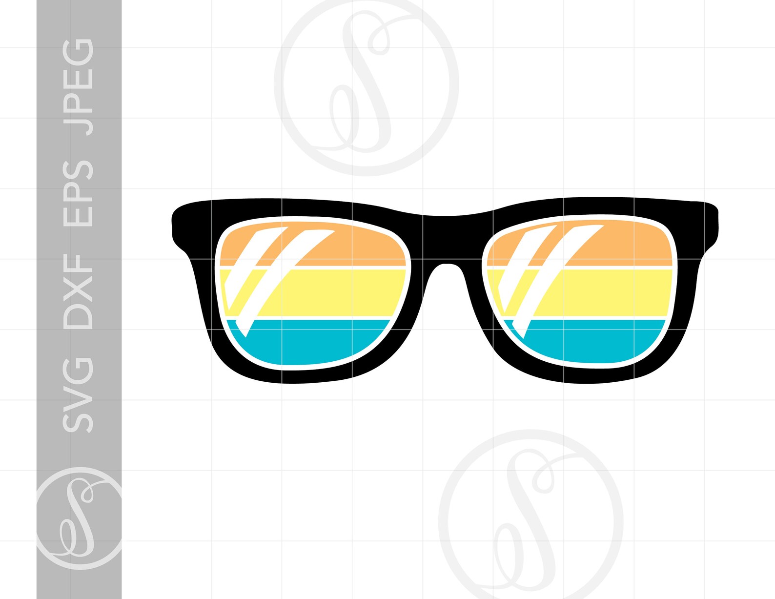 Sunset Sunglasses SVG Sunset Sunglasses Clipart Sunset | Etsy