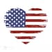 American Flag Heart Svg, 4th of July US Flag Heart, Distressed ...