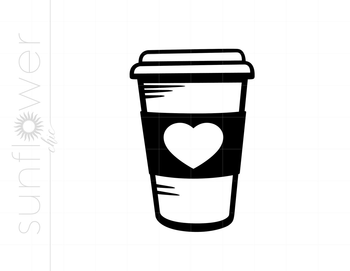 Love Latte SVG Coffee Clipart Latte Heart Silhouette - Etsy
