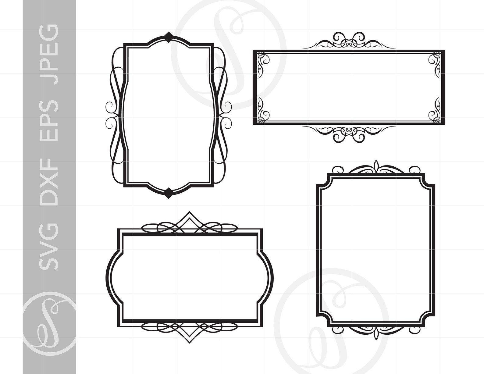 Fancy Frames SVG Dxf Eps Jpeg Frames Svg Cut Files Clipart | Etsy