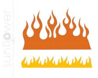Flame Border SVG Silhouette Fire Border Cut File Cricut Fire Flames Svg ...