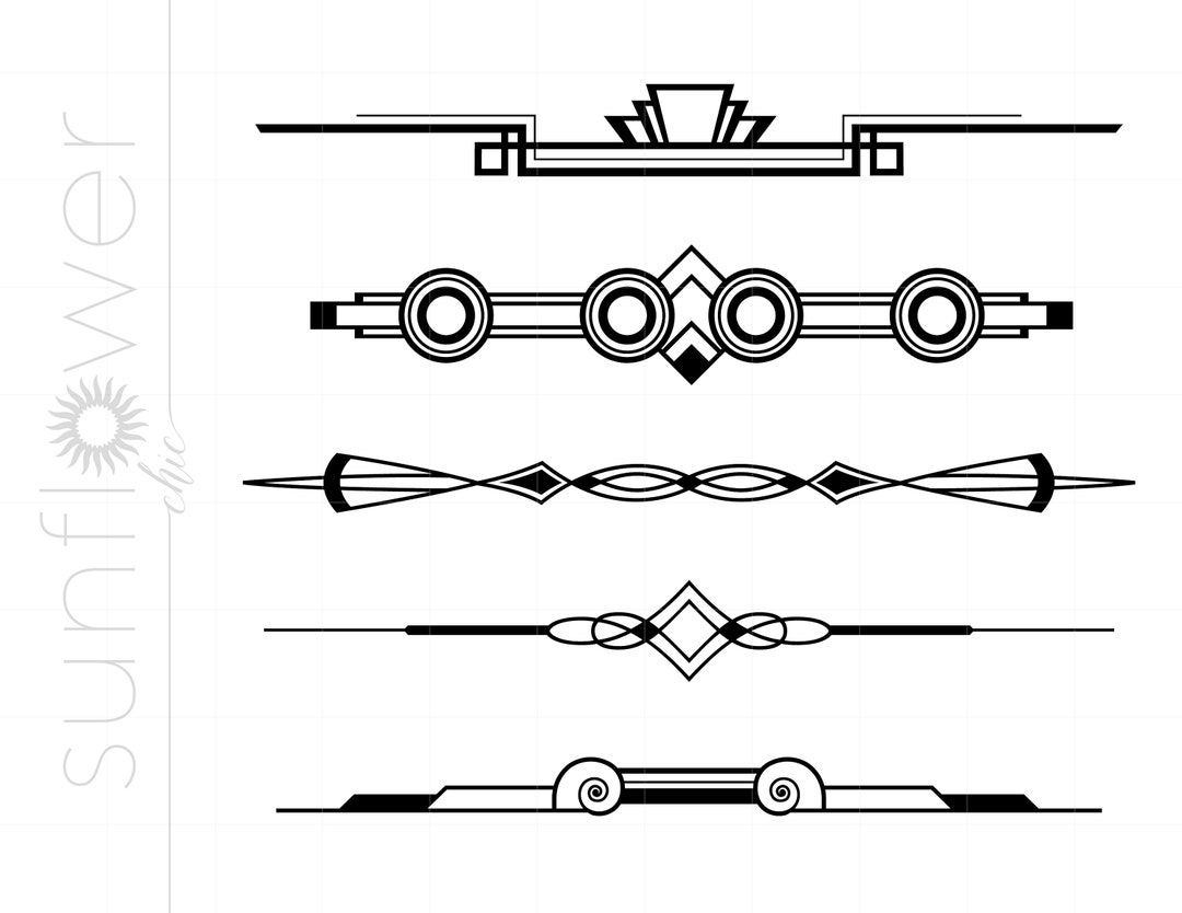 Art Deco SVG Designs | Dxf Eps Jpeg Art Deco HEADERS Clipart Downloads ...
