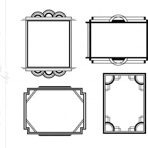 Art Deco FRAMES Art SVG Art Deco Cut File Clipart Downloads Dxf Eps ...