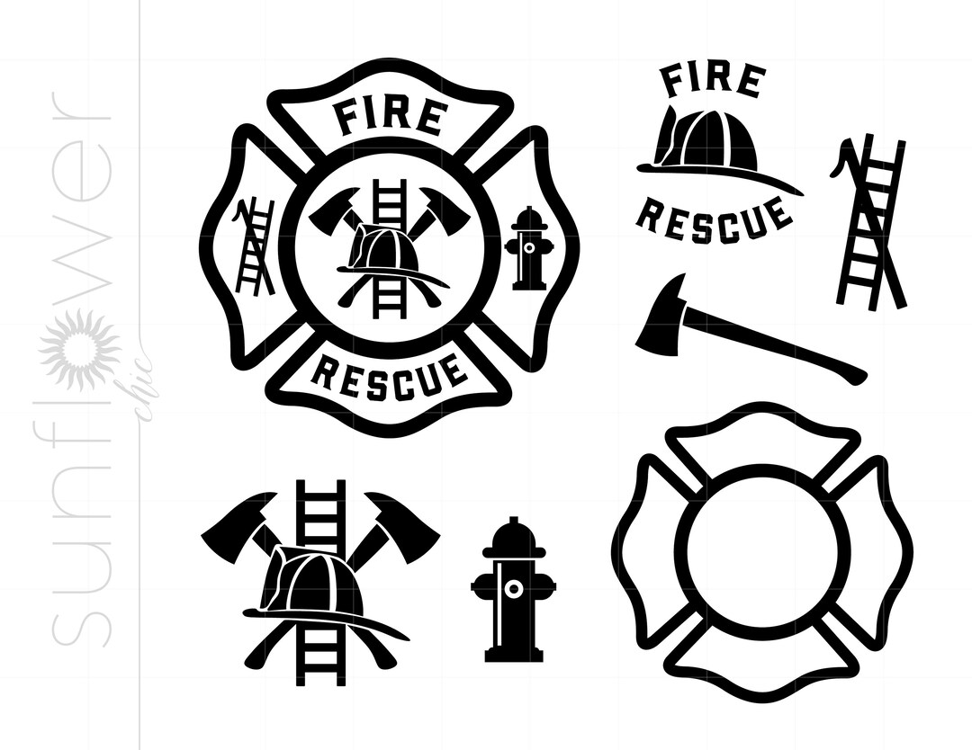 Fire Rescue Svg Downloads | Fire Fighter Emblem Svg | Fire Department ...