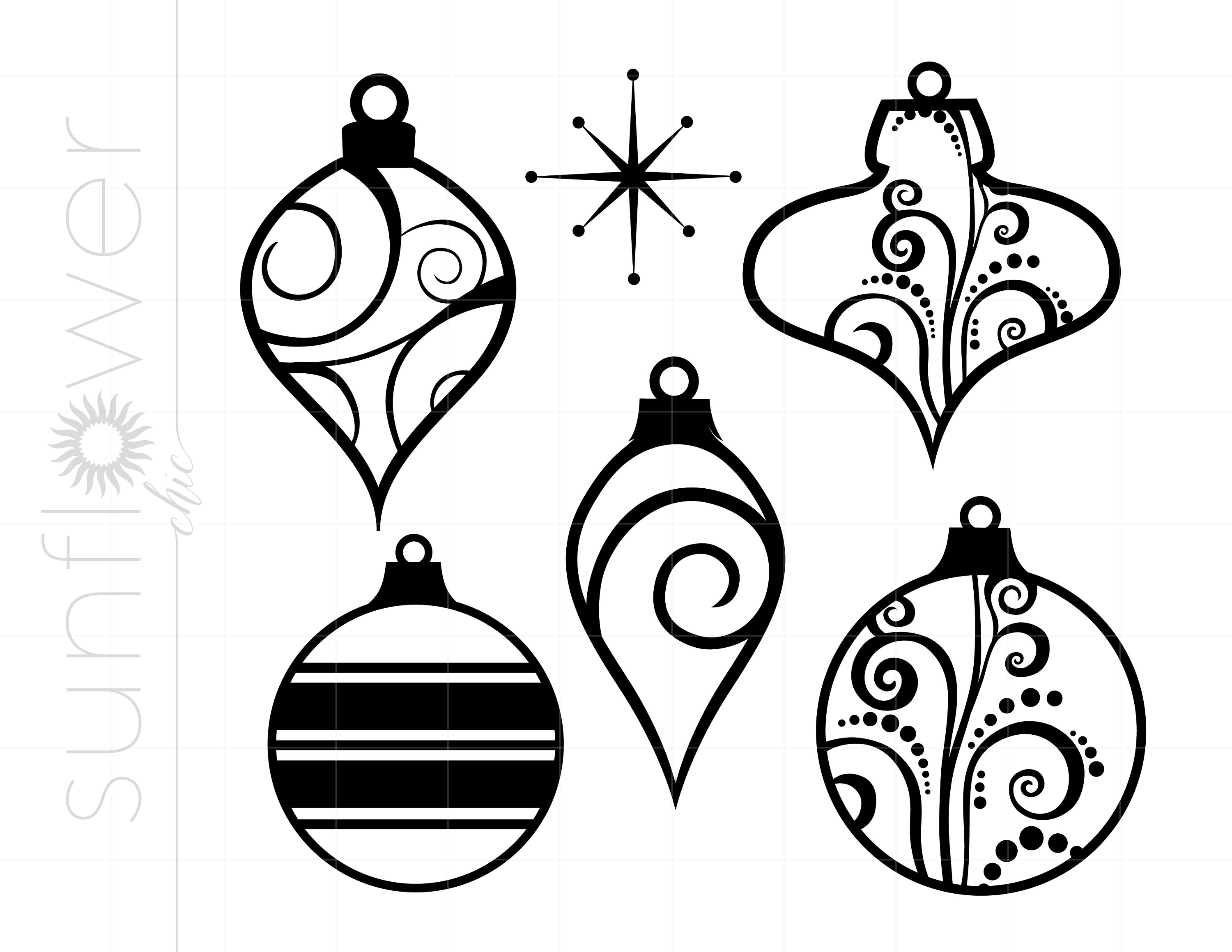 Adornos Svg Cut File Clipart Descargas / Navidad Svg Dxf Pdf Silhouette ...