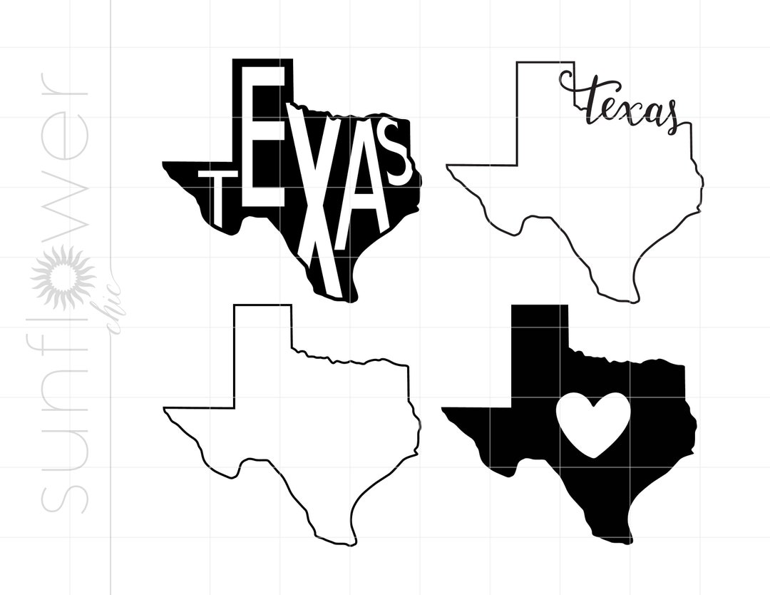 Texas SVG Bundle | State of Texas Outline Svg File | Texas Silhouette ...