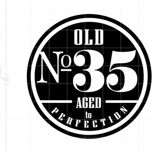 Old Number 35 SVG Clipart, 35th Birthday Cut File for Cricut, Old No ...