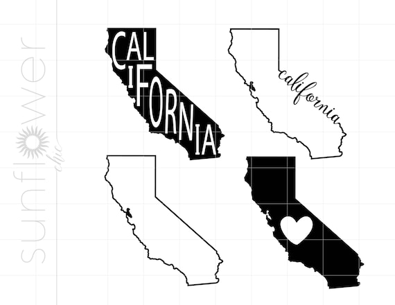 California SVG Bundle State of California Outline Svg File | Etsy