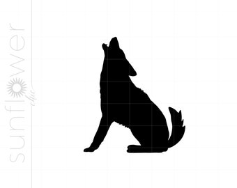 Coyote Howling Silhouette