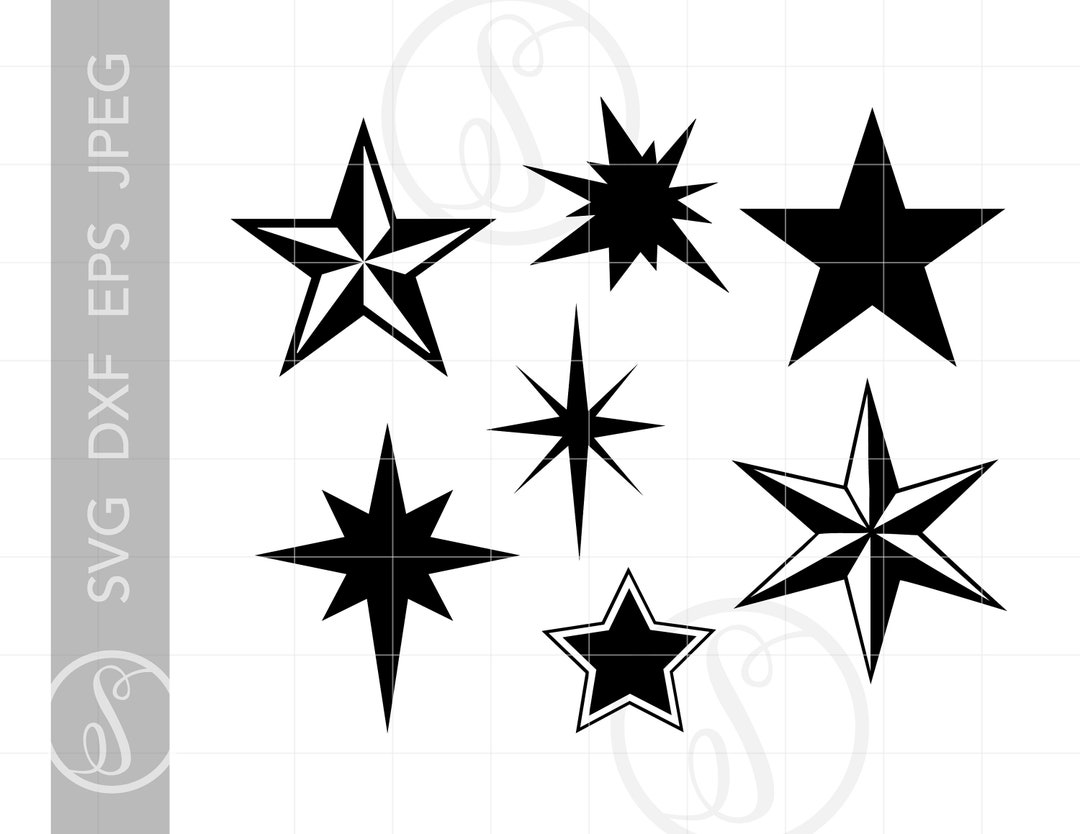 Stars SVG | Stars Clipart | Stars Silhouette Cut File | Starburst Svg ...