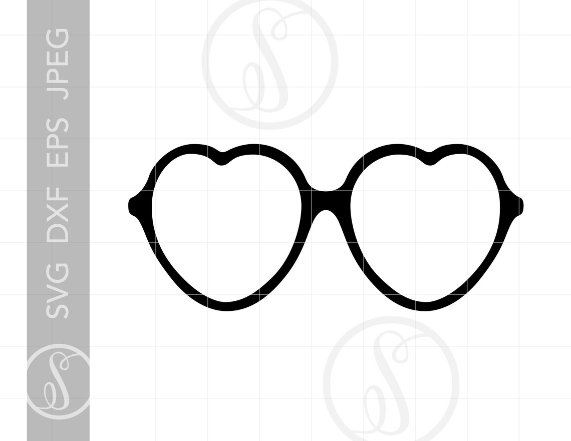 Heart Glasses SVG | Heart Glasses Clipart | Heart Glasses Cut File for ...