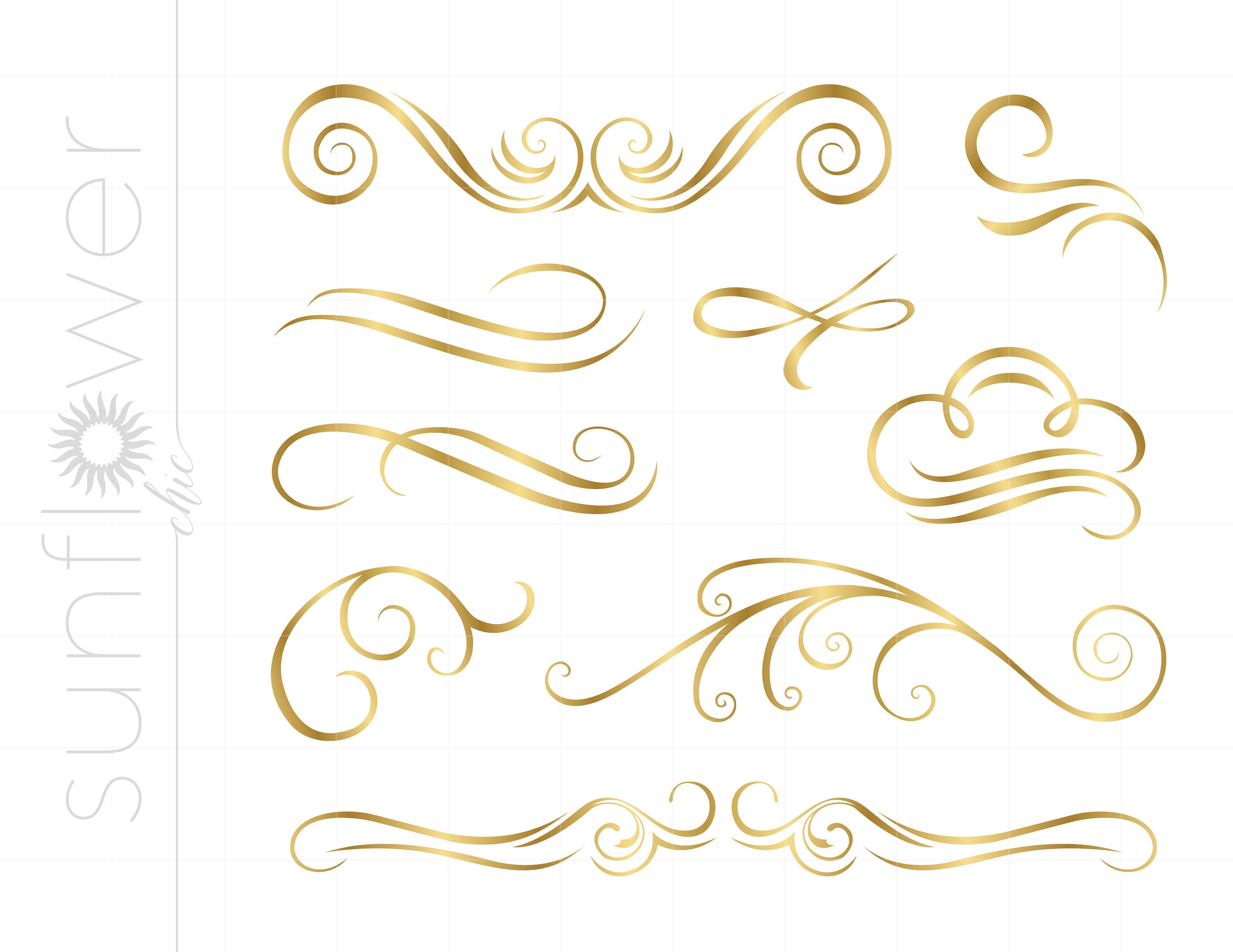 Gold Swirls Border