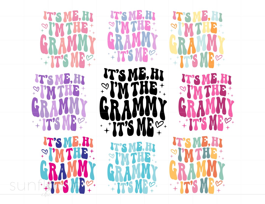 Hi I'm the Grammy Svg Bundle, Groovy Wavy Text Grandma Shirt Gift Svg ...