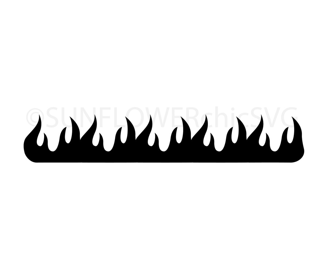Flame Border SVG Silhouette | Fire Border Cut File Cricut | Fire Flames ...