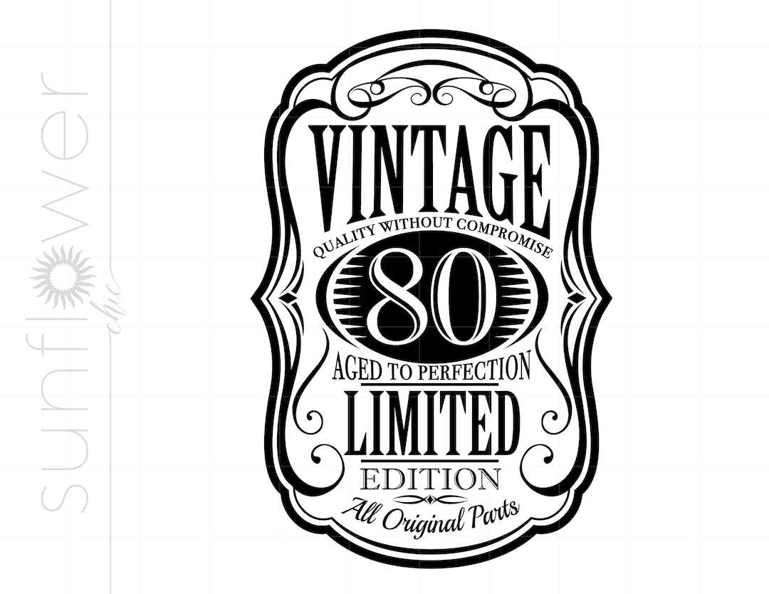 Vintage 80 SVG Download, 80th Svg, Vintage 80 for Cricut Silhouette Cut ...