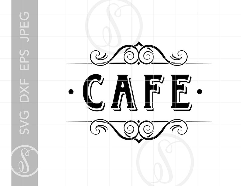 Classic CAFE Sign Art CAFE SVG Dxf Eps Cafe Sign Cut File - Etsy