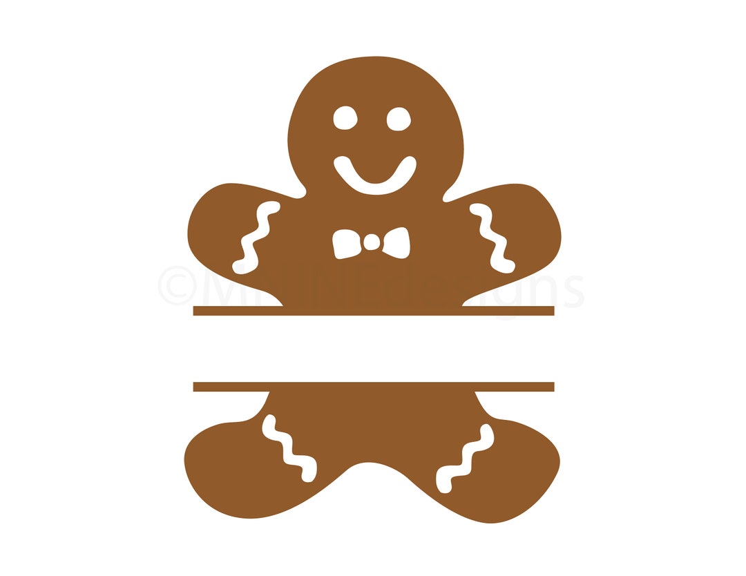 Gingerbread Man Split Frame SVG | Gingerbread Cookie Split Frame Cut ...