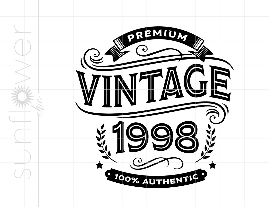 1998 Birthday Svg Download, Born in 1998 SVG, Vintage 1998 Svg Cricut ...