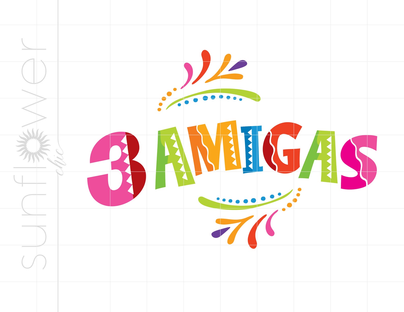 Three Amigas Fiesta Party Sign Svg Art 3 Amigas Sign Svg Cut | Etsy