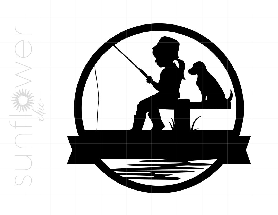 Girl Fishing Design SVG | Girl Fishing Silhouette Download Cut File ...