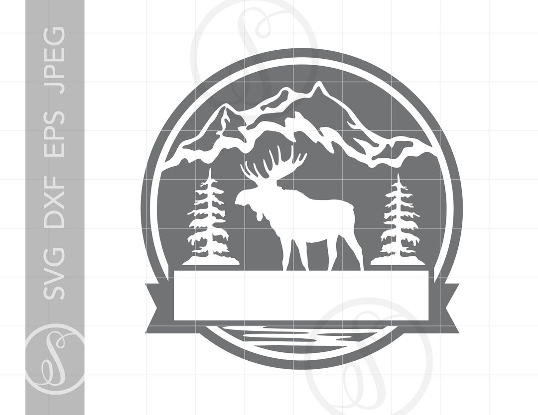 Moose Name Frame SVG | Moose Silhouette Download Cut File Monogram ...